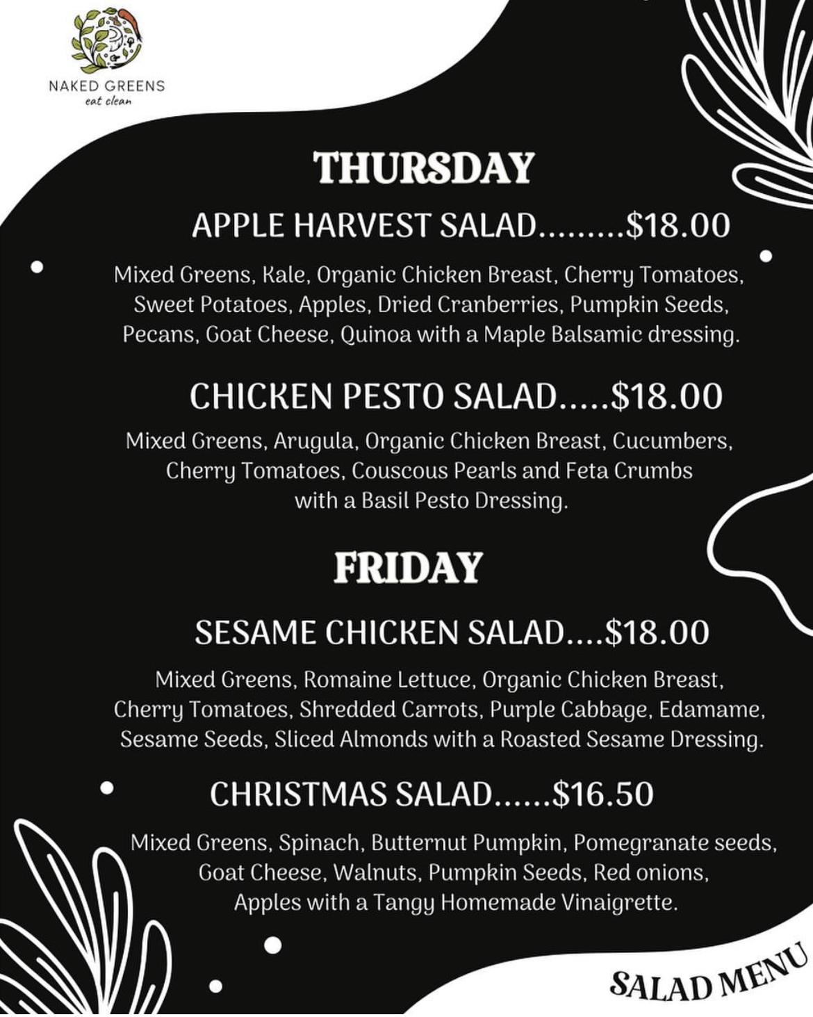 Naked Greens Salads - Our Menu